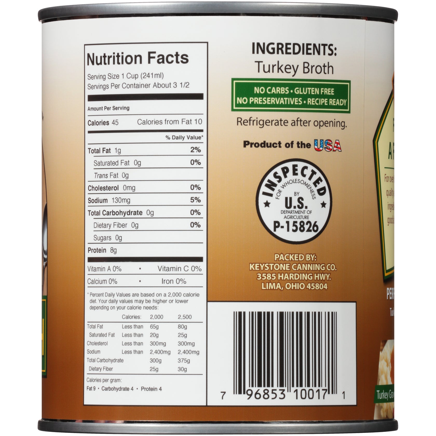 Turkey Broth Cans 27 oz | Pack of 12 Cans | Keystone Meats