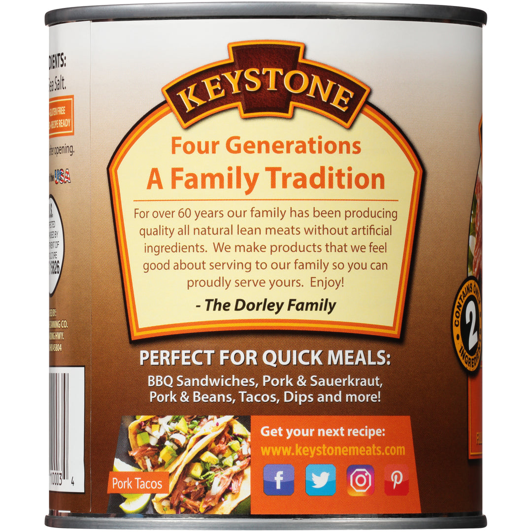 All Natural Canned Pork (28oz) | Fully Cooked Pork in a Can | Keystone ...