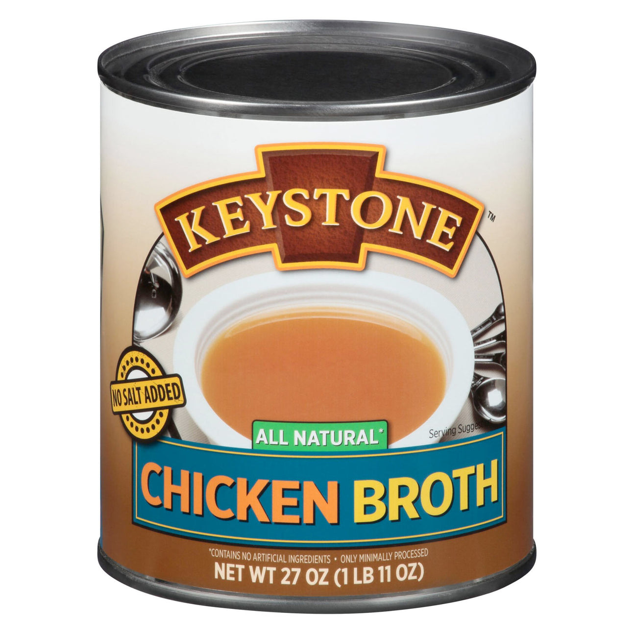 Cans of Natural Chicken Broth | Canned Chicken Broth 27oz | Keystone Meats